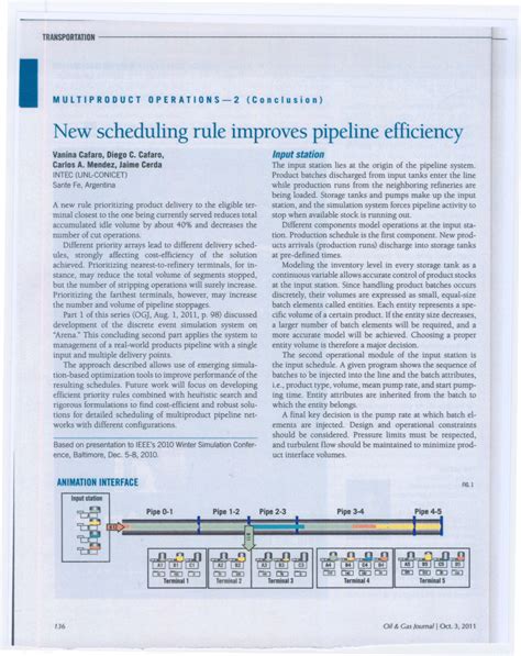 Pdf Multiproduct Operations 2 Conclusion New Scheduling Rule Improves Pipeline Efficiency