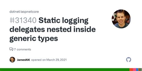 Static Logging Delegates Nested Inside Generic Types · Issue 31340 · Dotnetaspnetcore · Github