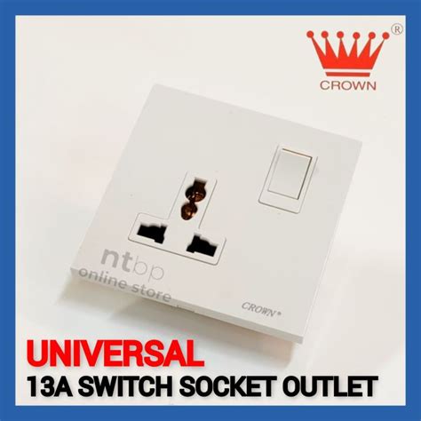 Crown Ce Series 13a Universal Multi Switch Socket Plug Socket Lazada