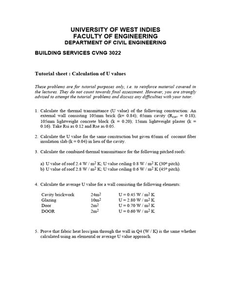 U Value Calculation Tutorial Guide Pdf