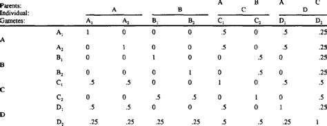 Example Gametic Relationship Matrix Download Scientific Diagram