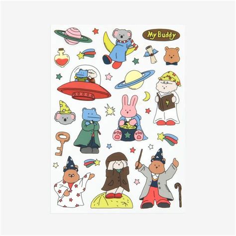 투명 리무버 스티커 마이 버디 05 Wonderland Cute Stickers Stickers My Buddy
