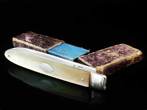 Antique Silver Folding Fruit Knife Boxed C1800 Dart Silver Ltd