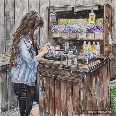 Ai创作图插画咖啡少女 手绘花房女孩插画 店铺手绘 手绘橱窗 店铺绘画 奶茶店绘画 手绘小店 女孩小店购物 街边小店插画 花店装饰画 手绘清纯女孩生活场景 文艺小店涂鸦 手绘奶茶店 插画小卖铺