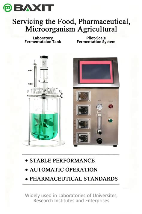 Pilot Scale Fermentation Bioreactor 5 100l Capacity For Industrial Commercial Microbiological
