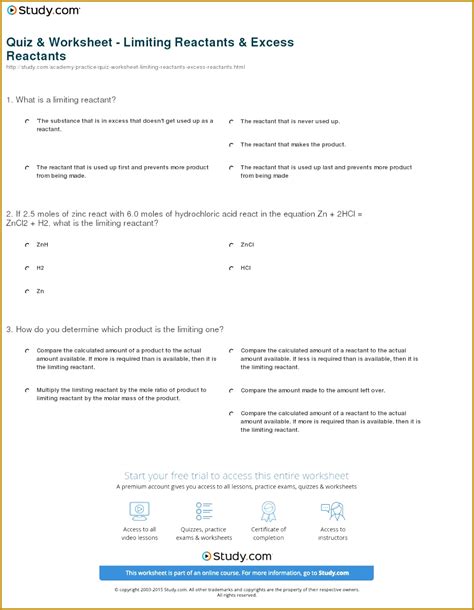 7 Chemistry Worksheet Limiting Reactant Worksheet 1 Fabtemplatez