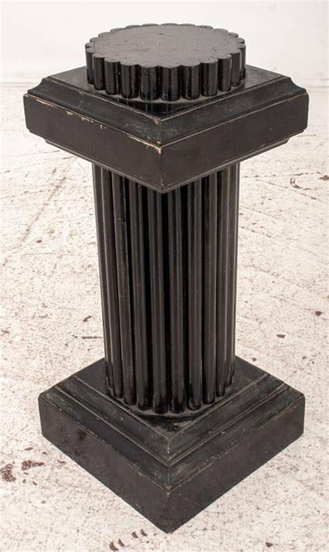 Art Deco Ebonized Wood Column Pedestal Stand For Sale At 1stdibs