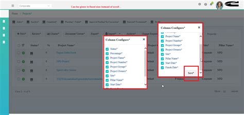 Unit Level And Cosmetic Issues 17397 Project Listing Can Be Given In Fixed Size Instead Of