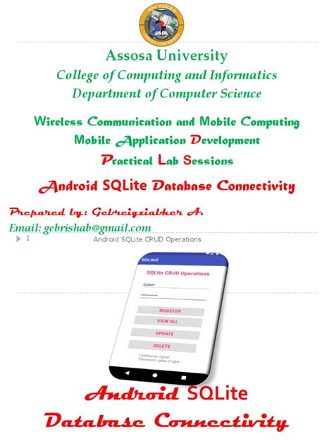 Android Sqlite Database Connectivity Pdf Digital Technology Computer Data