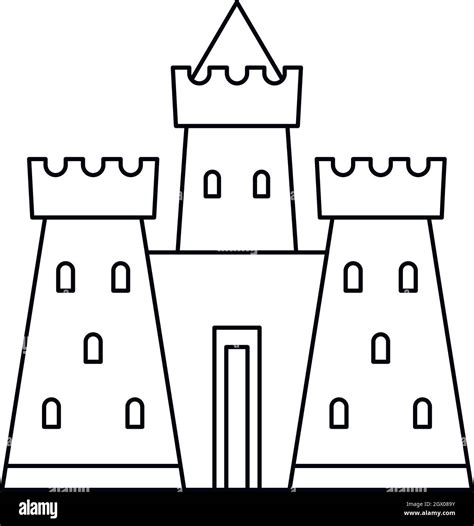 Castle Tower Icon Outline Style Stock Vector Image Art Alamy