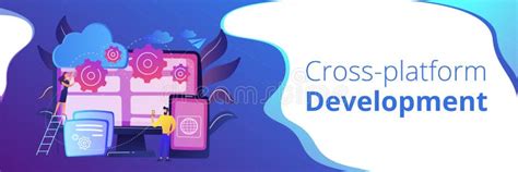 Cross Platform Programming Concept Banner Header Stock Vector
