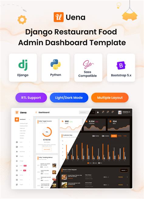 Uena Django Restaurant Food Admin Dashboard Template Thememag