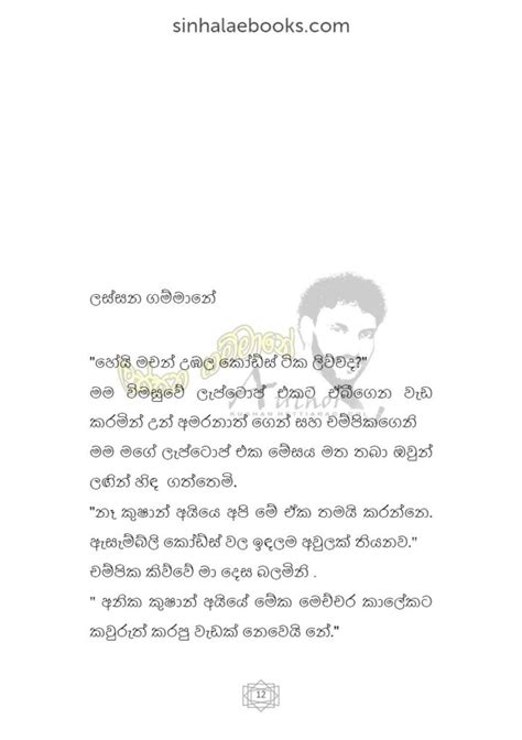 Lassana Gammane Kushan Hettiarachchi Sinhala Novels