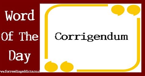 Corrigendum For Reading Addicts