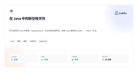 在 Java 中判断空格字符 Labex