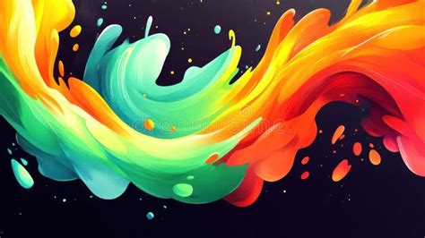 A Vibrant Swirl Of Colors Creating An Abstract Dynamic Visual Effect Stock Illustration
