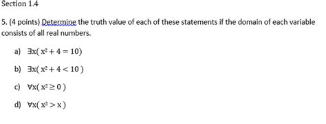 Solved Determine The Truth Value Of Each Of These Statements Chegg Com