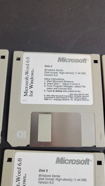 Microsoft Word 6 0 Full Windows Set 9 Disk Floppy Vintage 34 39 Picclick Ca