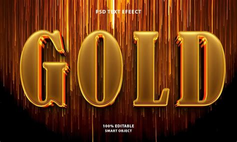 Premium Psd Free Psd Gold 3d Editable Text Effect