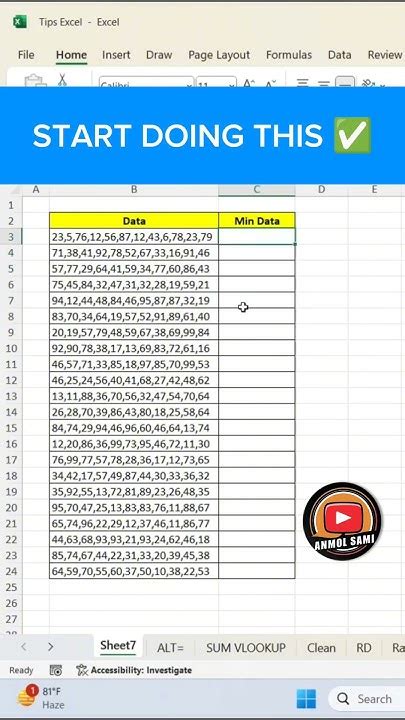 Excel Tips And Tricks How To Auto Find Minimum Value In Excel
