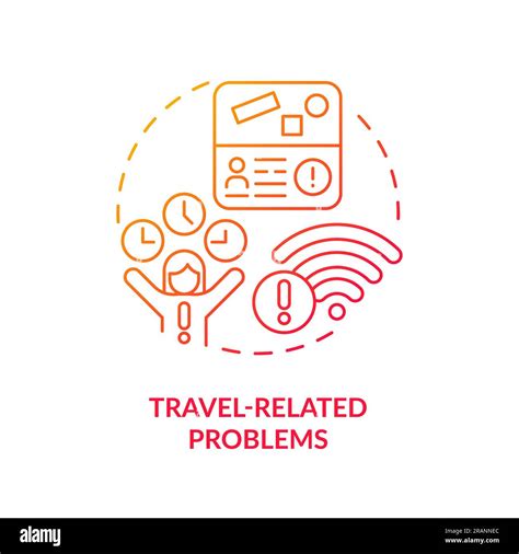 Travel Related Problems Red Gradient Concept Icon Stock Vector Image And Art Alamy