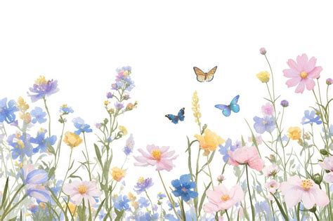Png Delicate Watercolor Floral Meadow Premium Png Rawpixel