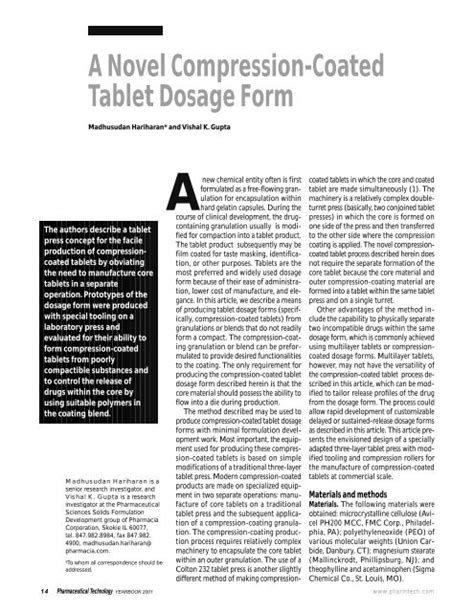 A Novel Compression Coated Tablet Dosage Form