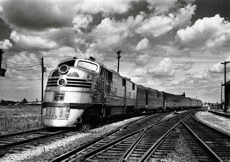 Vintage Train Arriving At Fort Worth From Houston In The Late 1940s