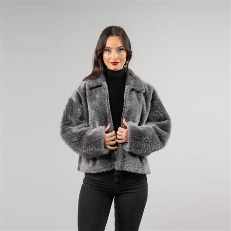Sheep Wool Jacket In Gray Color Efurs