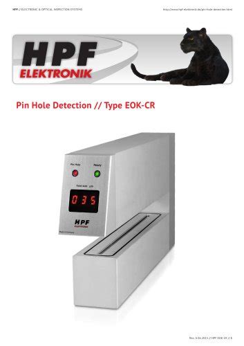 Pin Hole Detection Type Eok Cr Hpf Hans P Friedrich Elektronik