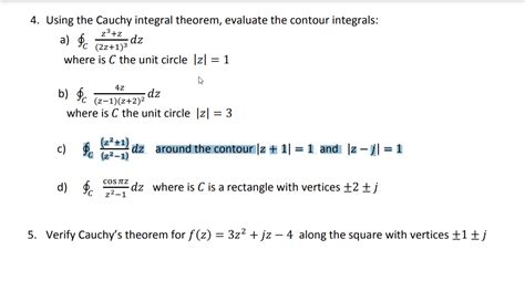 Solved Using The Cauchy Integral Theorem Evaluate The Chegg