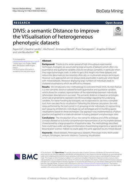 Pdf Divis A Semantic Distance To Improve The Visualisation Of