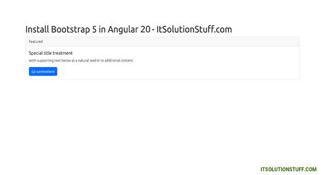 How To Add Bootstrap 5 In Angular 20 Application