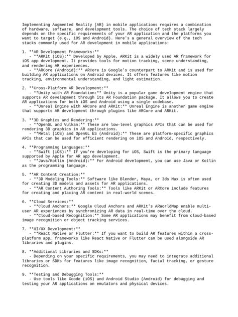 implementing augmented reality ar pdf mobile app android operating system