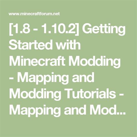 Getting Started With Minecraft Modding Mapping And Modding Tutorials