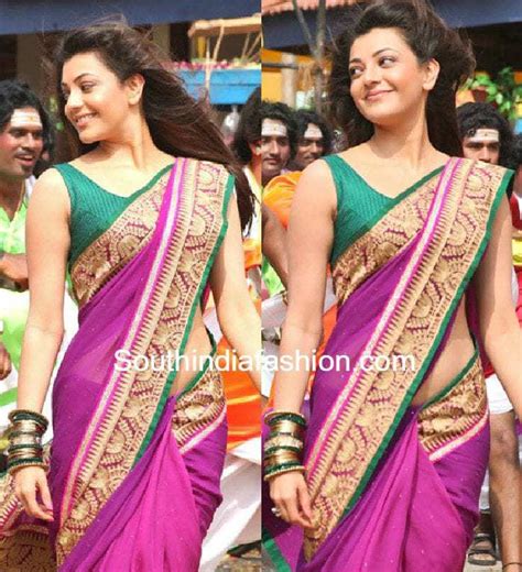 Kajal Aggarwal In Purple Saree South India Fashion