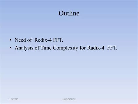 Radix 4 Fft Algorithm And It Time Complexity Computation Pptx