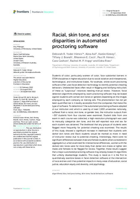 Pdf Racial Skin Tone And Sex Disparities In Automated Proctoring