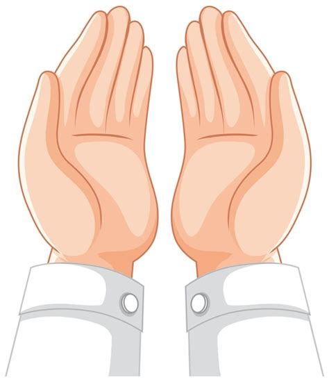 흰색 바탕에 인간의 손바닥 손 무료 벡터