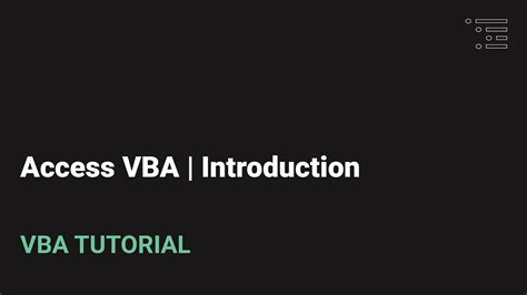 access vba introduction youtube