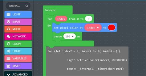 tango of the geeks use javascript to decrement loops in makecode