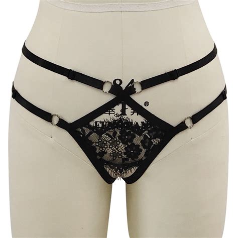 Women Hot Crotchless Panties Slutty Bondage Harness Lingerie Latina