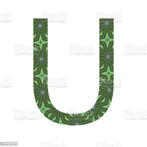 흰색 배경에 고립 된 녹색 별의 패턴으로 만든 알파벳의 문자 U 0명에 대한 스톡 사진 및 기타 이미지 0명 네덜란드 녹색 Istock