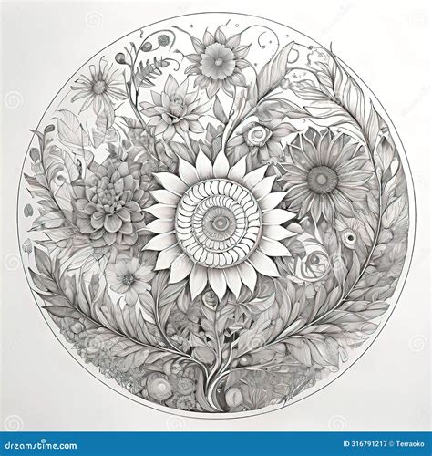 Fibonacci Sequence Circular Spiral Illustration For Adults Beautiful Design And Printable