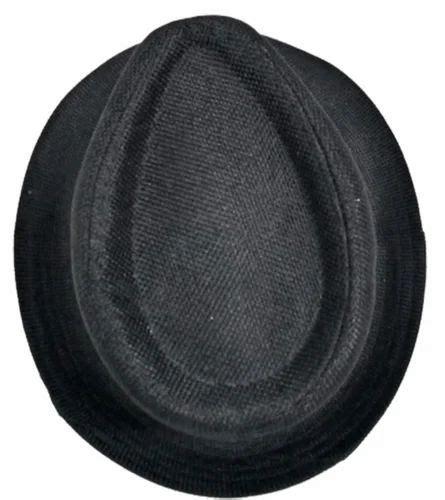 Black Men Plain Polyester Hat Size Medium At Rs 95piece In New Delhi
