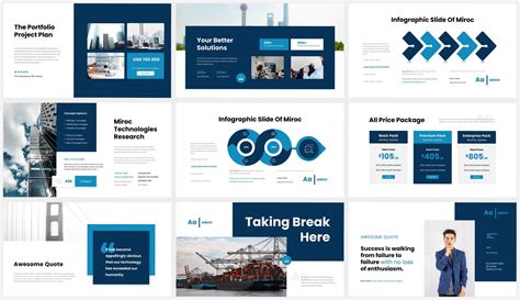 Blue Powerpoint Presentation Template Navy Dark Blue Clean Business