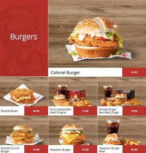 Menu At Kfc Restaurant Randburg Tokai Centre