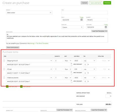 Purchase Order Based On Invoice Or Estimate Zistemo Knowledge Base