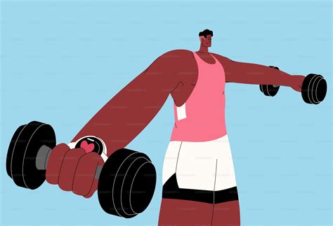 아령을 들고 있는 남자의 만화 벡터 Unsplash의 기술 이미지