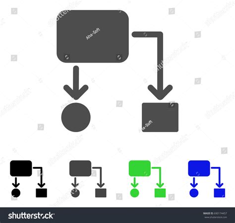 Flow Chart Flat Vector Illustration Colored Stock Vector Royalty Free Shutterstock
